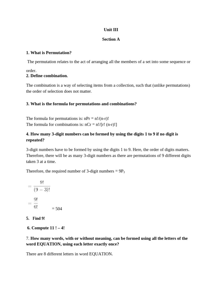 Combinations and Permutations Explained | PDF | Permutation | Mathematics