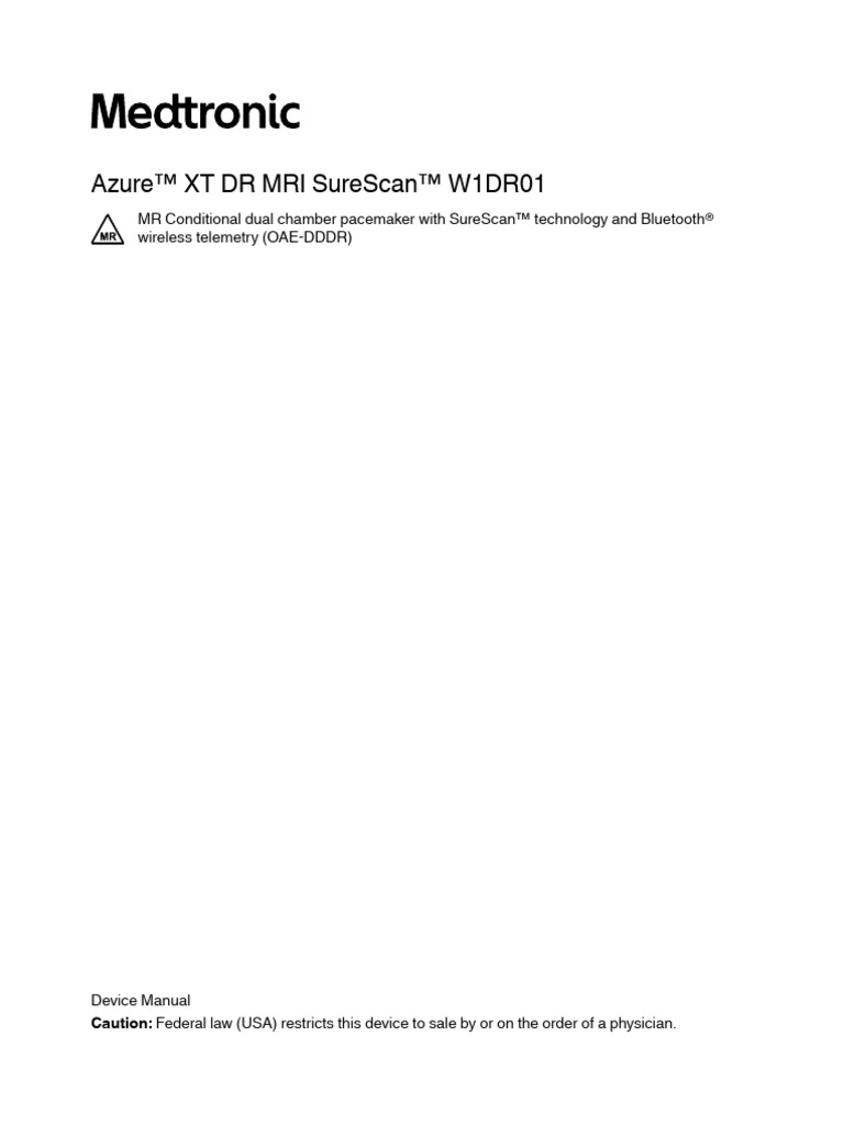 Azure XT DR MRI SureScan W1DR01 Manual | PDF | Artificial Cardiac ...