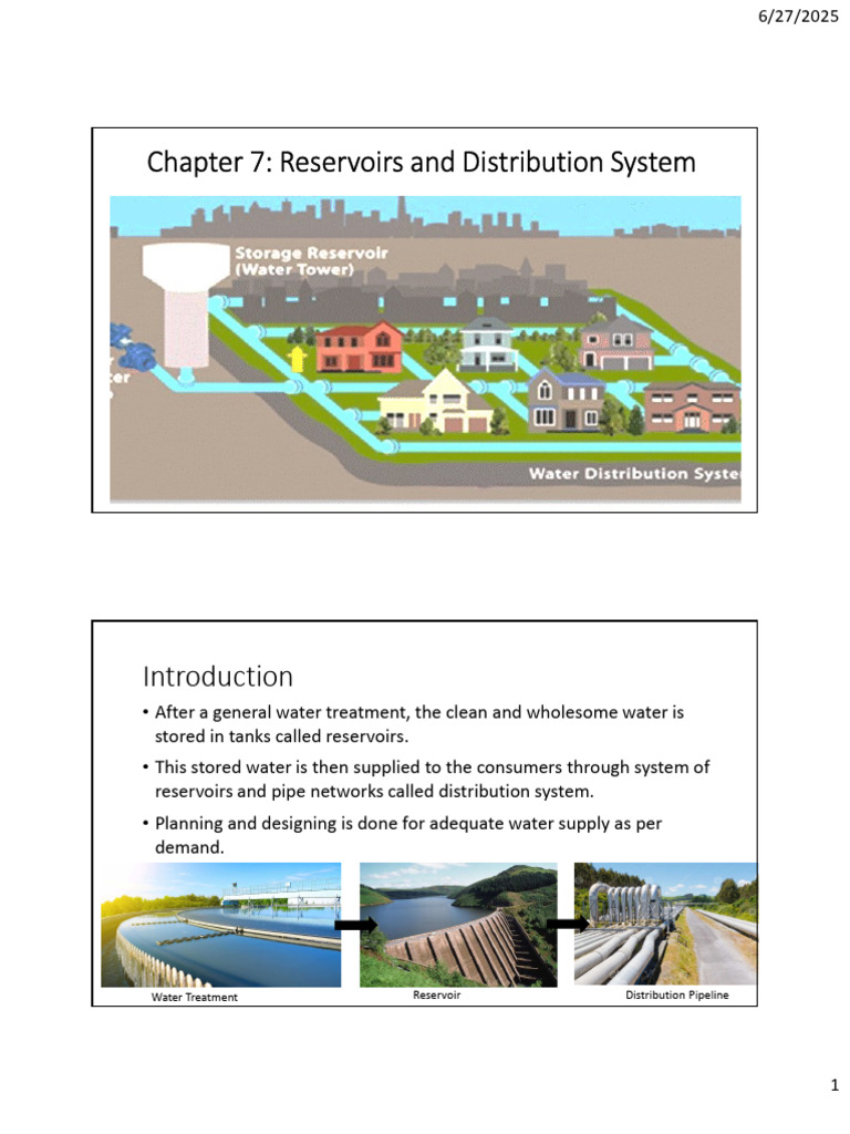 Reservoirs and Distribution System | PDF | Water Supply | Water