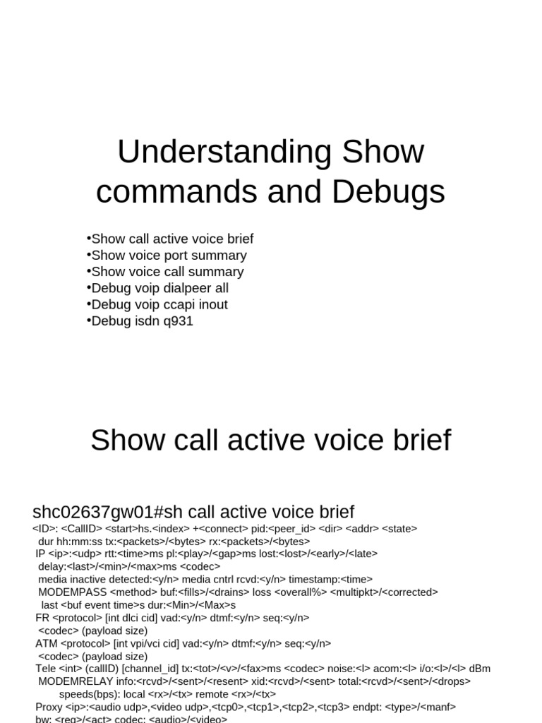 Understanding Show Commands and Debugs | PDF | International Telecommunication Union | Service ...