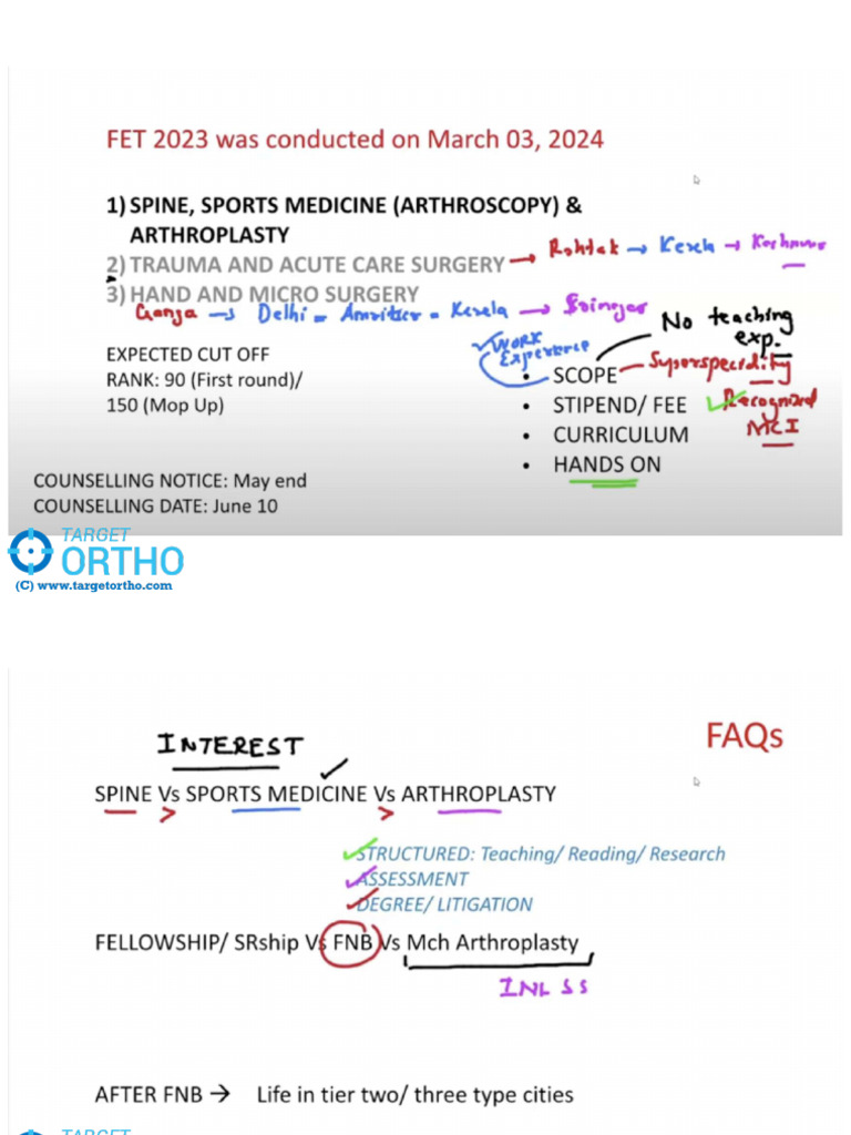 FNB Counselling 2023 Target Ortho | PDF