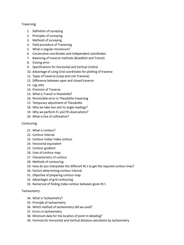 Surveying-II Viva Sample | PDF | Contour Line | Surveying