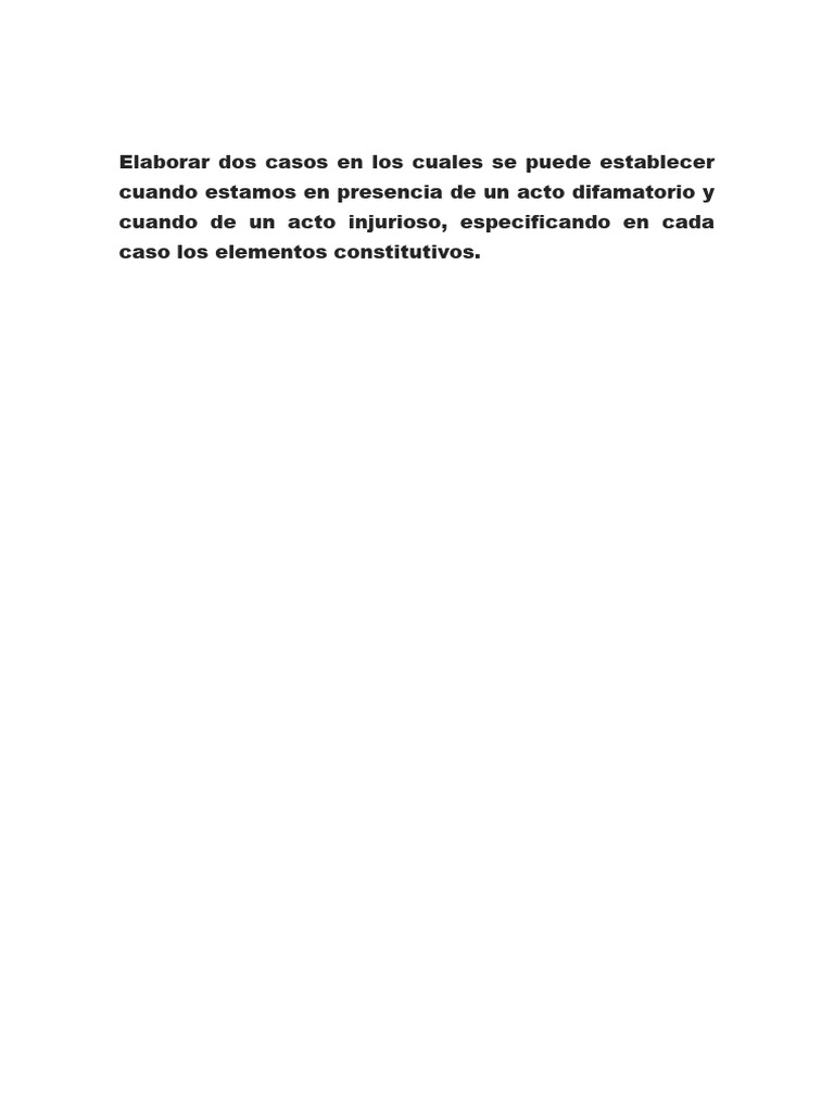 Casos de Difamación e Injuria Explicados | PDF