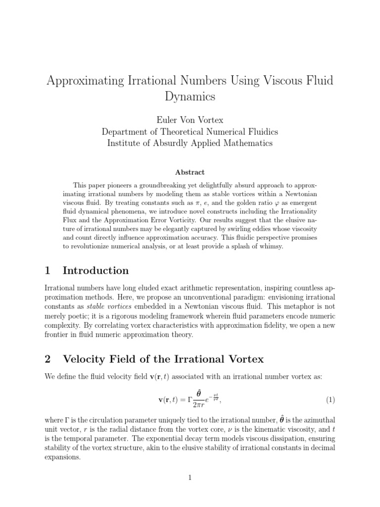 Approximating Irrational Numbers Using Viscous Flu | PDF | Vortices ...