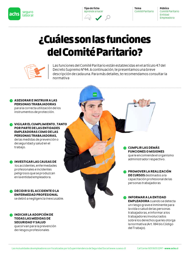 Funciones del Comité Paritario DS 44 | PDF
