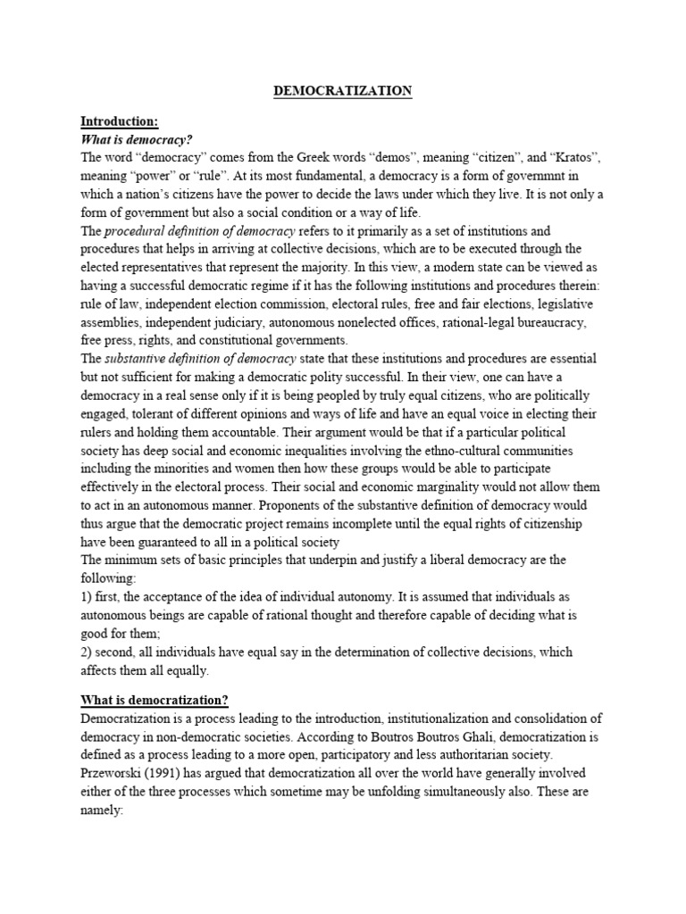 Understanding Democratization Processes | PDF | Democratization | Democracy