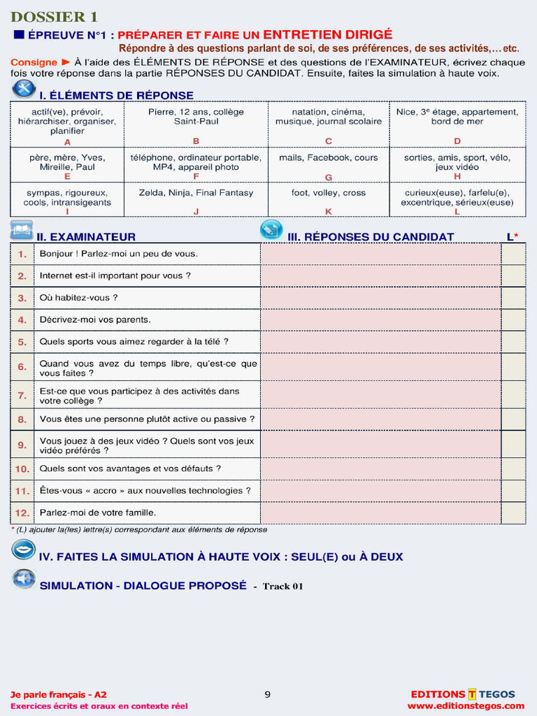Je Parle Francais A2-Trang | PDF