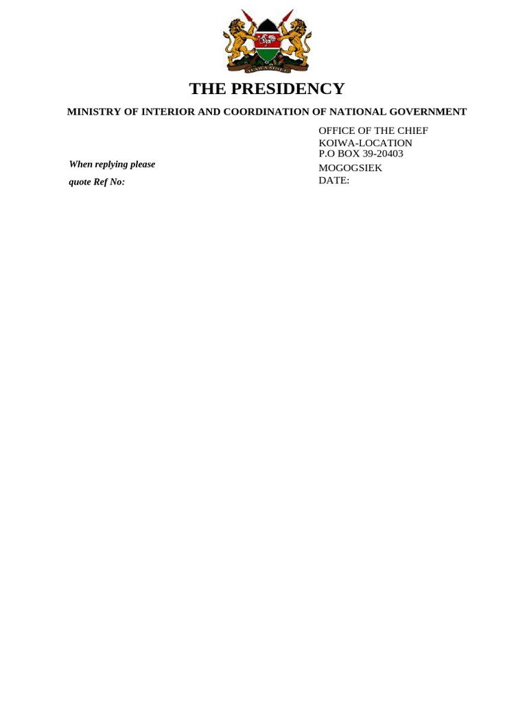 Chiefs Letterhead Template | PDF