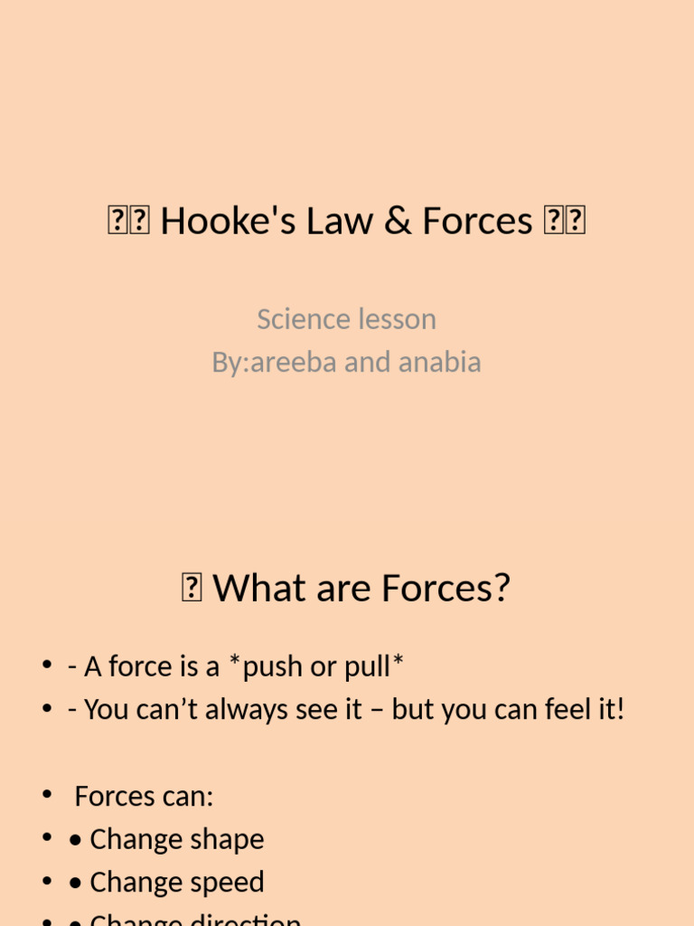 Hookes Law and Forces ??? Copy 2 | PDF