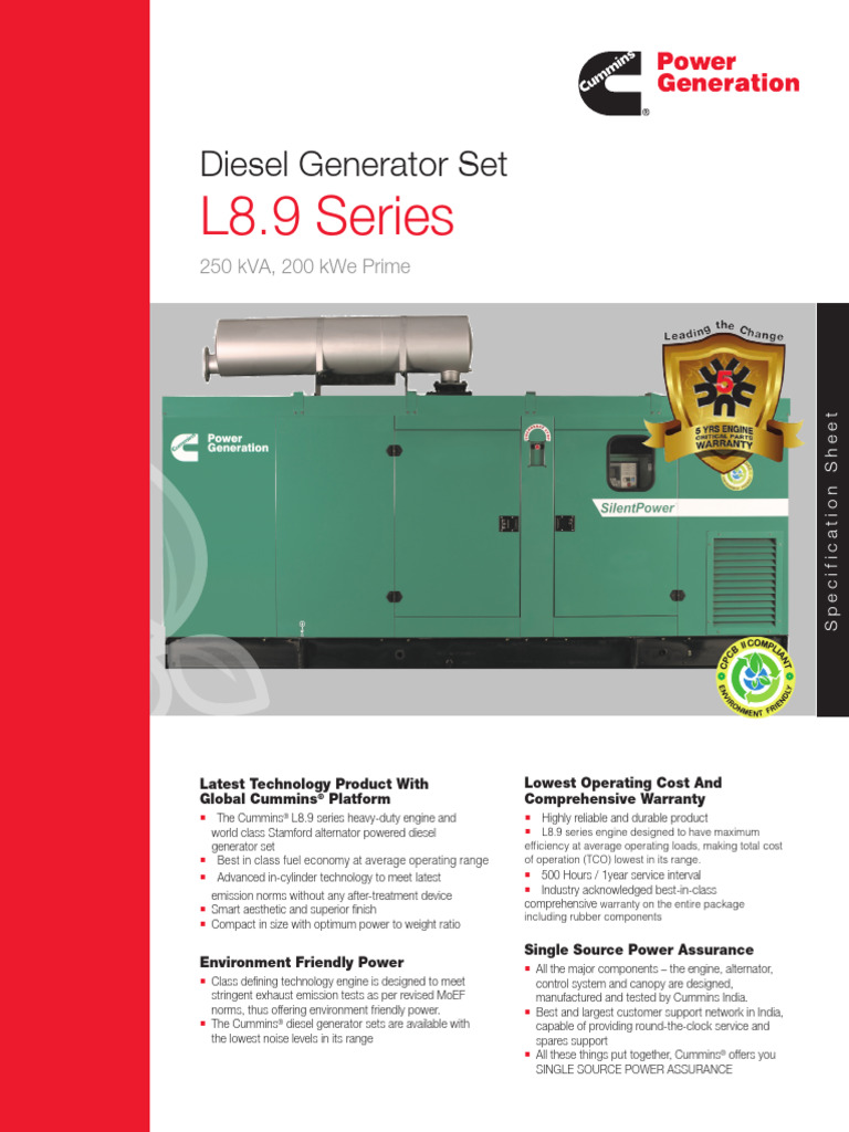 L8 9 Spec Sheet | PDF | Diesel Engine | Engines