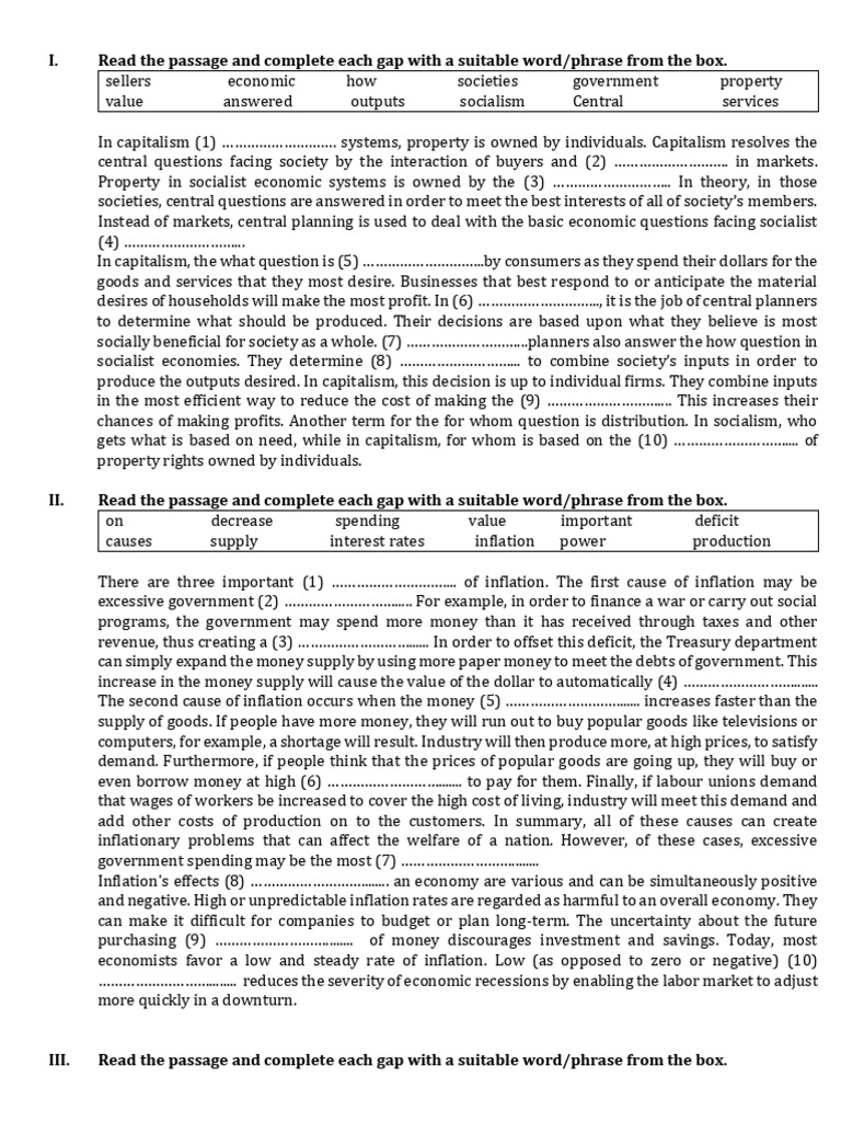 Economics Reading Practice Guide | PDF | Cost Of Living | Taxes