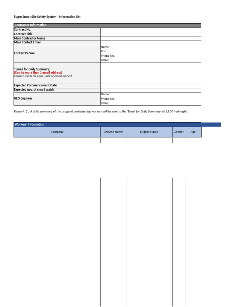 Fugro Smart Watch System - Information Sheet For LPMit Contractors (Ver.202505) | PDF