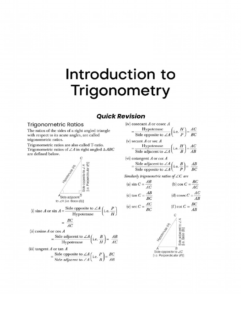 Introduction To Trigonometry | PDF