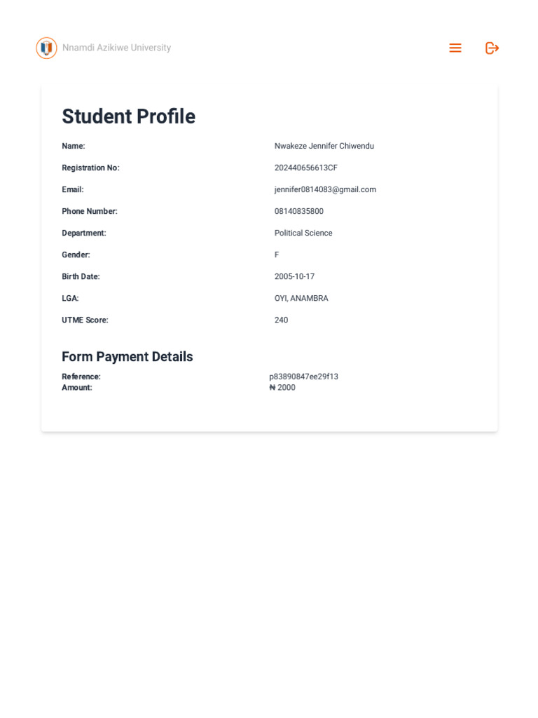 Student Profile | PDF