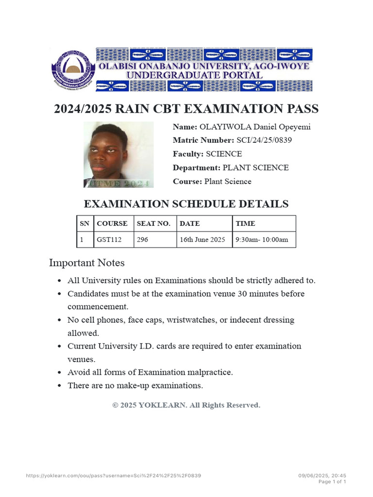 Examination Pass | PDF