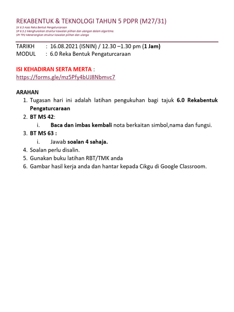RBT t5 160821 Isnin | PDF