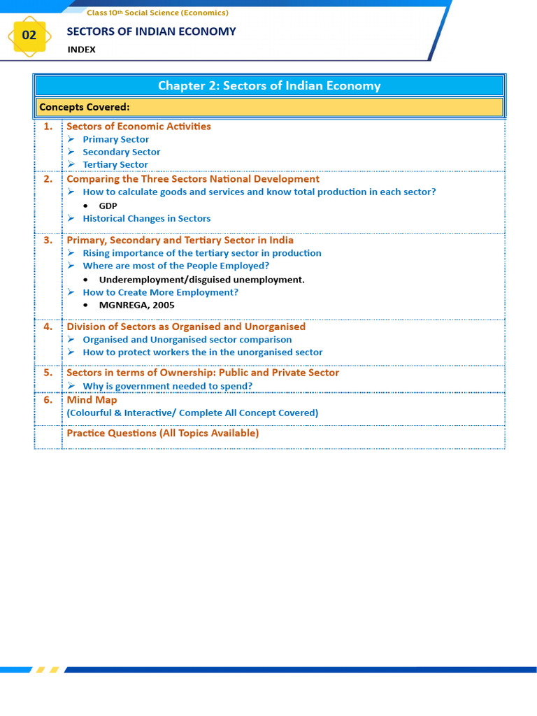 Sectors of Indian Economy: Class 10 Guide | PDF | Underemployment ...