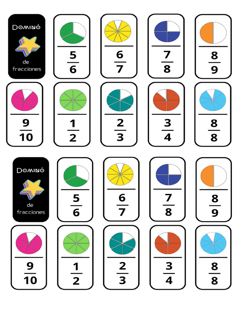 Dominos de Fracciones | PDF