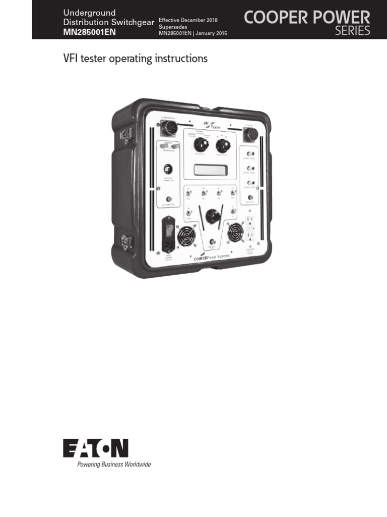 Vfi Tester Operating Instructions | PDF | Electrical Connector | High ...