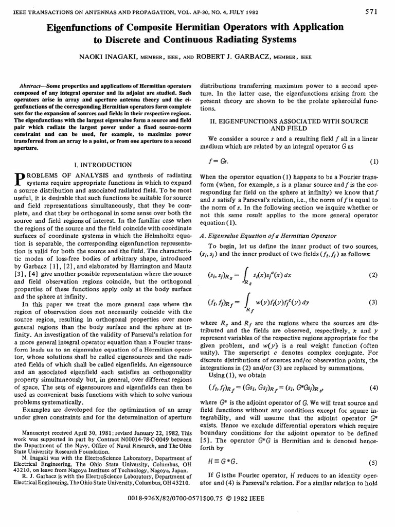 GarbaczRJ 1982 Eigenfunctions of Composite Hermitian Operators With Application To Discrete and ...