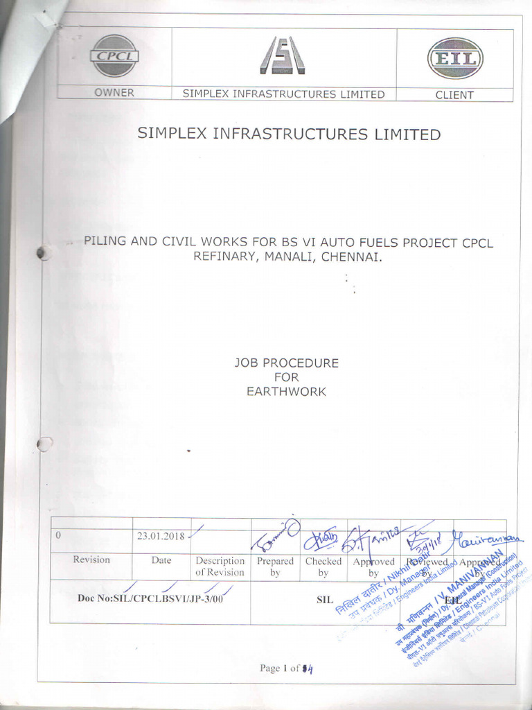 Job Procedure Earthwork | PDF