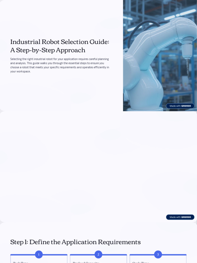 Industrial Robot Selection Guide A Step by Step Approach | PDF | Robot | Robotics