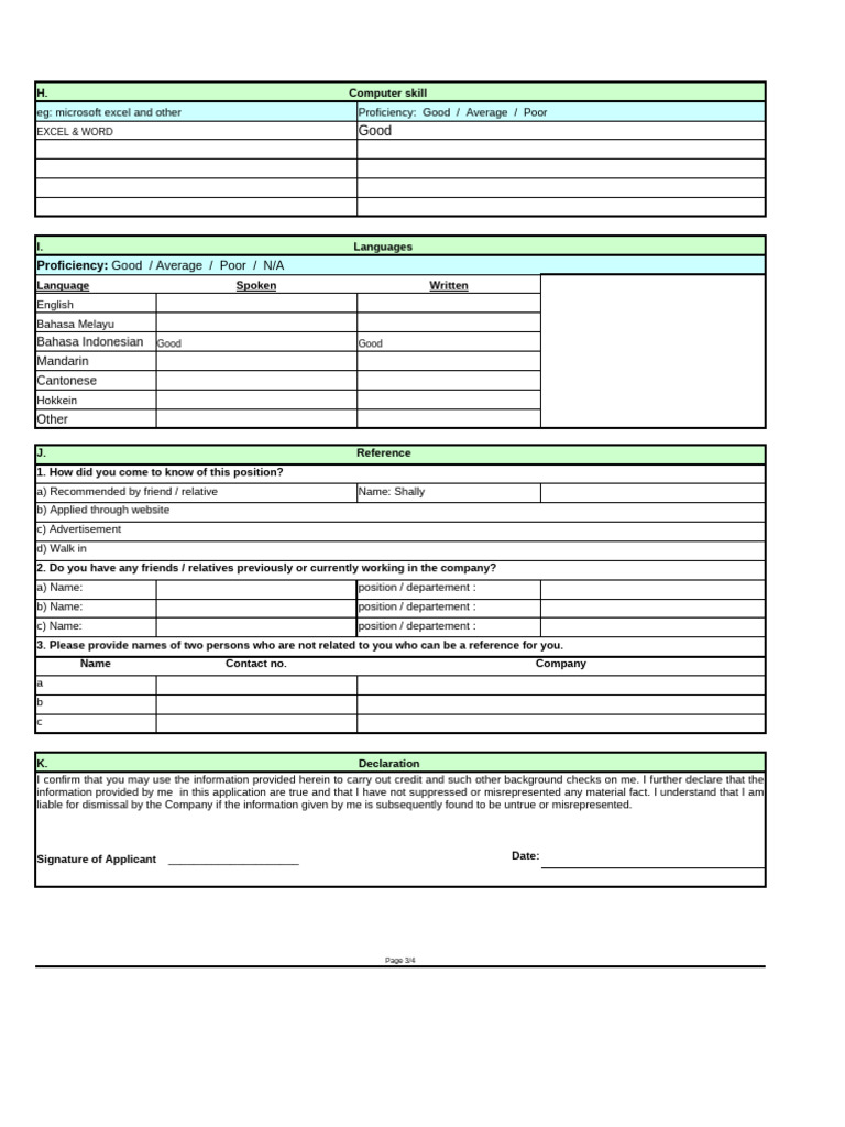 Skills and References for Job Application | PDF