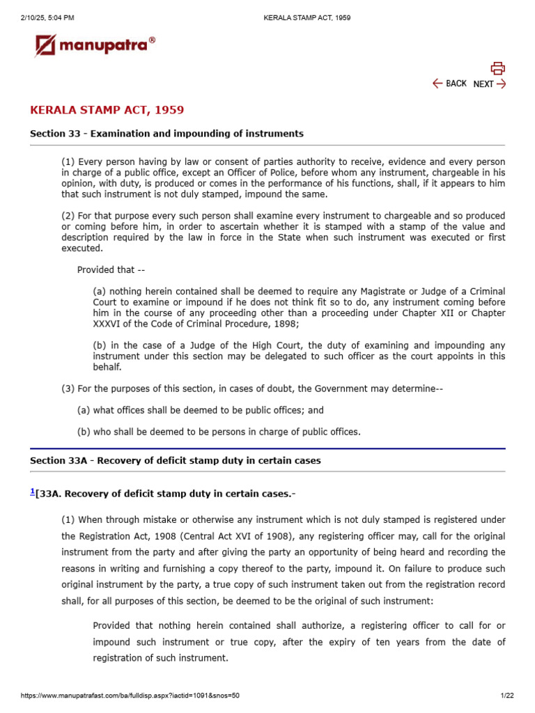 Kerala Stamp Act 1959 Overview | PDF | Judgment (Law) | Criminal ...
