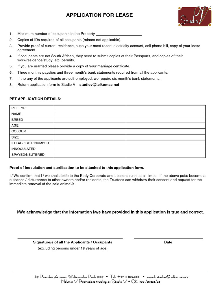 Massachusetts Lease Application Form | PDF | Lease | Landlord