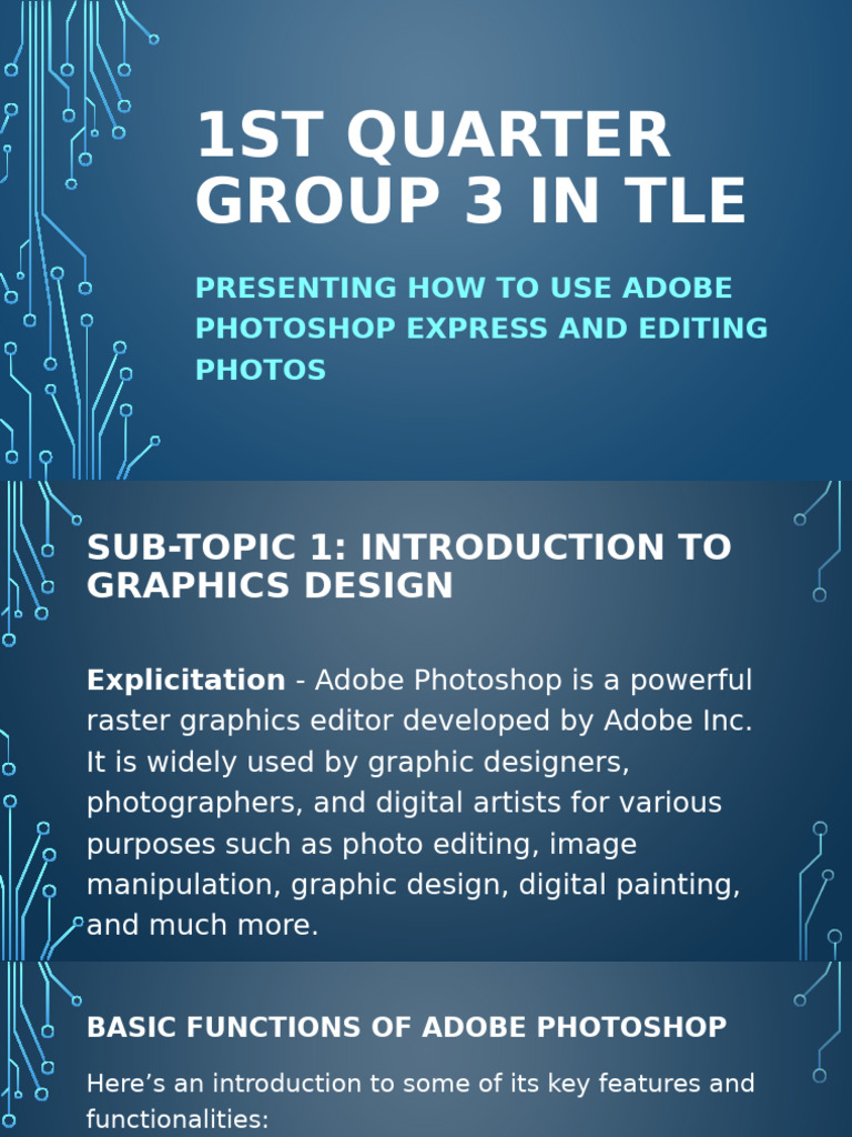 Group 3 - Adobe Photoshop Express - TLE 8 | PDF | Adobe Photoshop ...