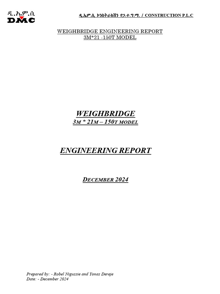 Weighbridge Engineering Report | PDF