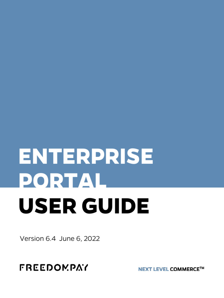 FreedomPay Enterprise Portal Guide | PDF | Credit Card | Comma ...