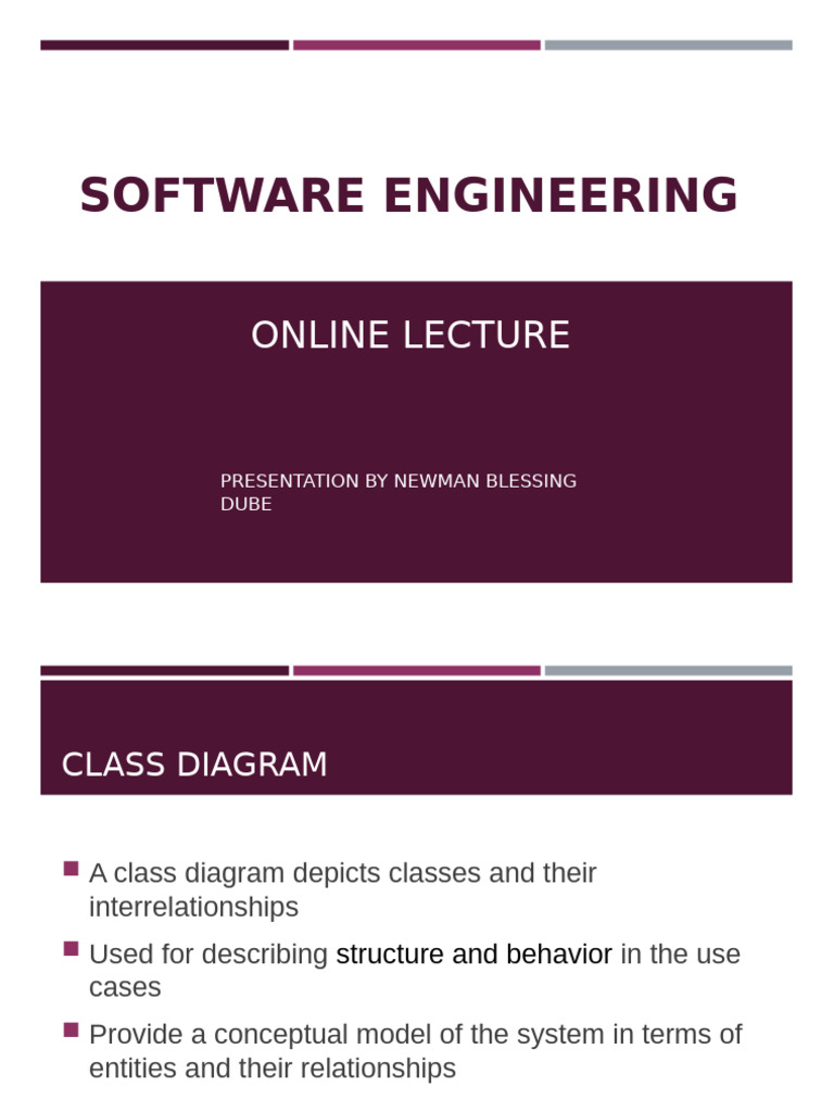 Software Eng 1a Lect - Class Diagrams | PDF | Class (Computer Programming) | Automated Teller ...