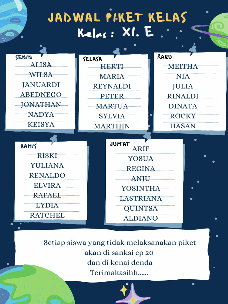 Biru Simpel Modern Jadwal Piket Kelas - 20250718 - 225730 - 0000 | PDF
