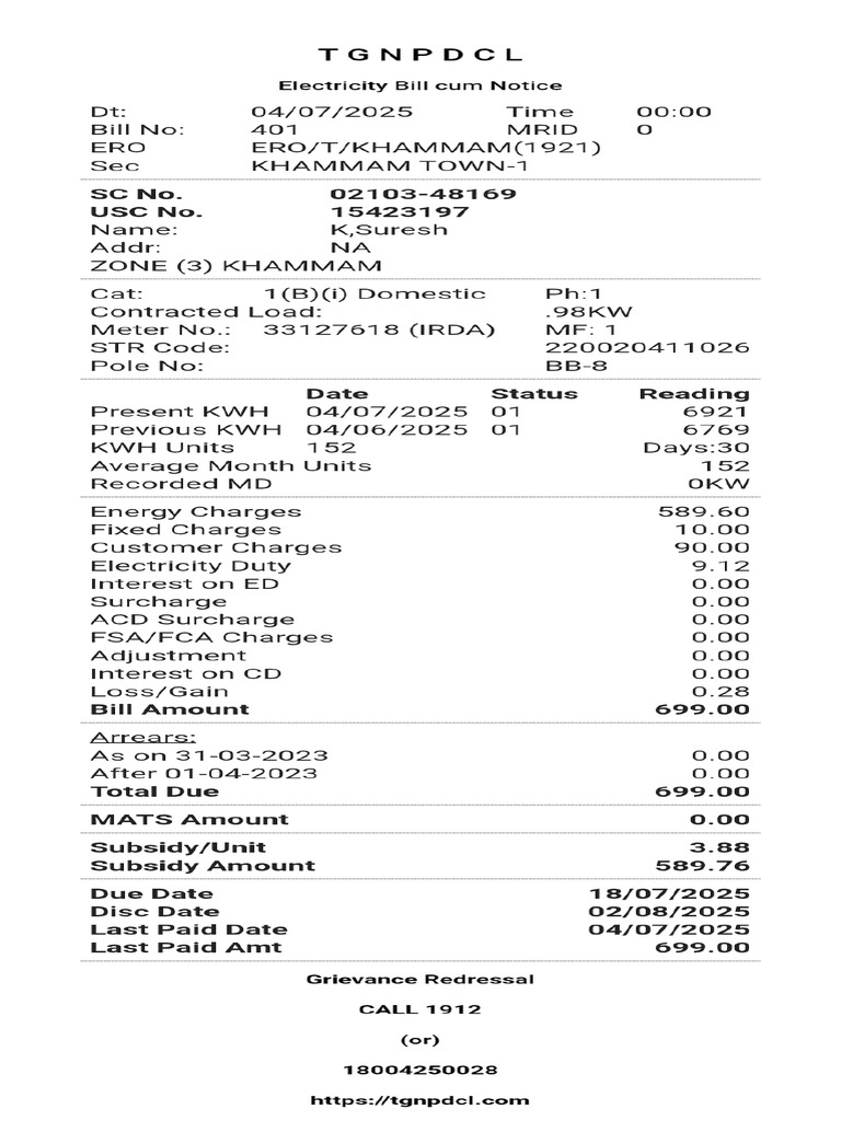 Bill | PDF