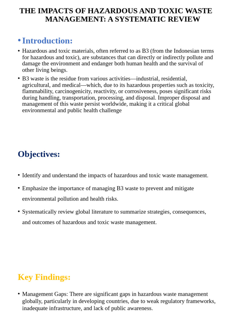 Hazardous Waste Management Impacts Review | PDF | Waste | Waste Management