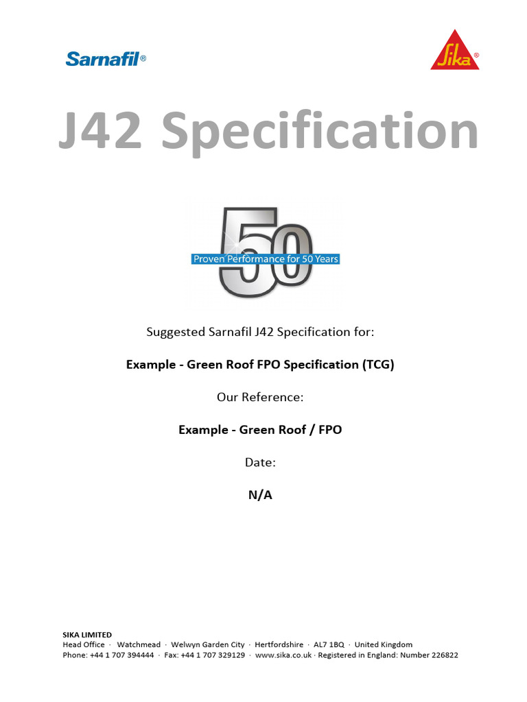 NBS - Green Roof FPO Specification (TCG) | PDF | Roof | Humidity