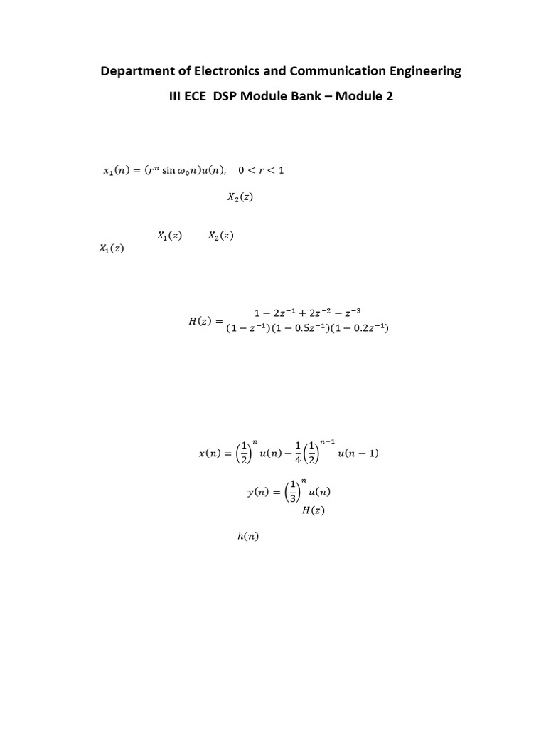 III ECE DSP Module Bank-Module2 | PDF | Electronic Engineering ...