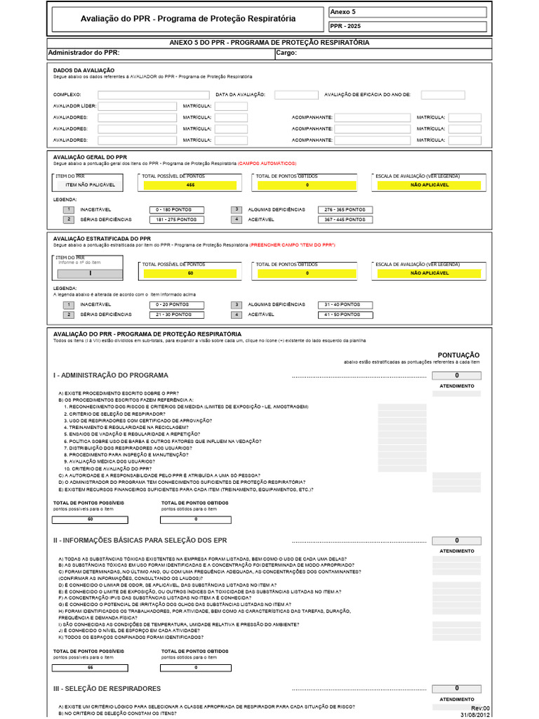 Anexo 5 - Formulario Avaliacao PPR | PDF