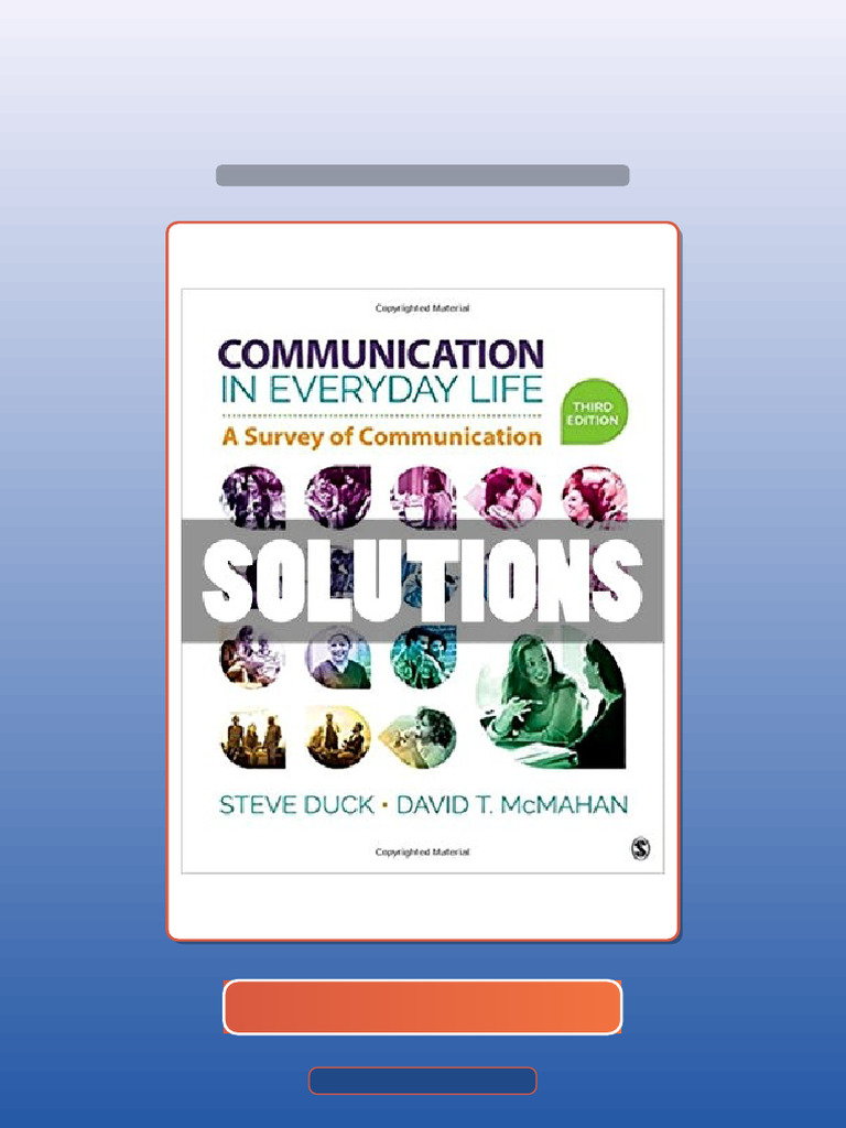 Communication in Everyday Life A Survey of Communication 3 Ed Duck ...