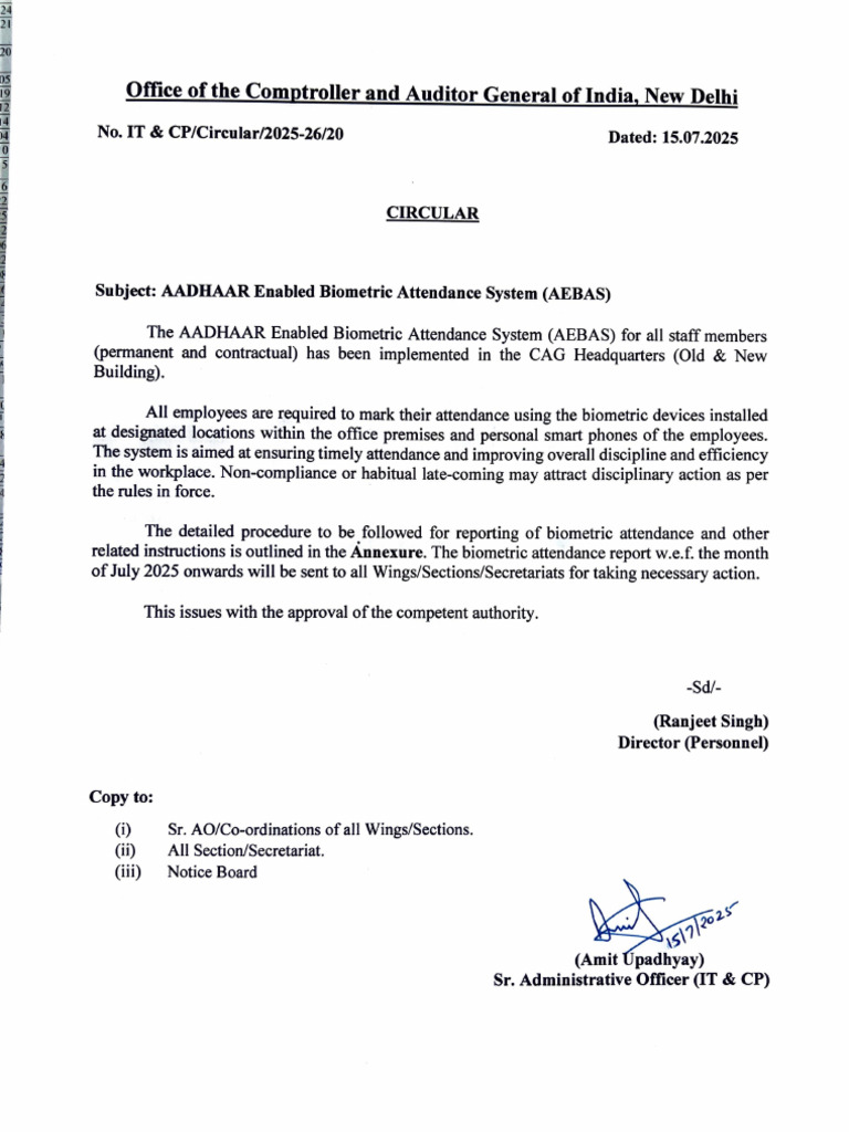 Attendance Report Circular | PDF
