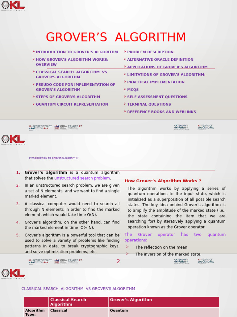 QC-CO3 S18 Grover's Algorithm UPDATED | PDF | Quantum Computing | Computer Programming