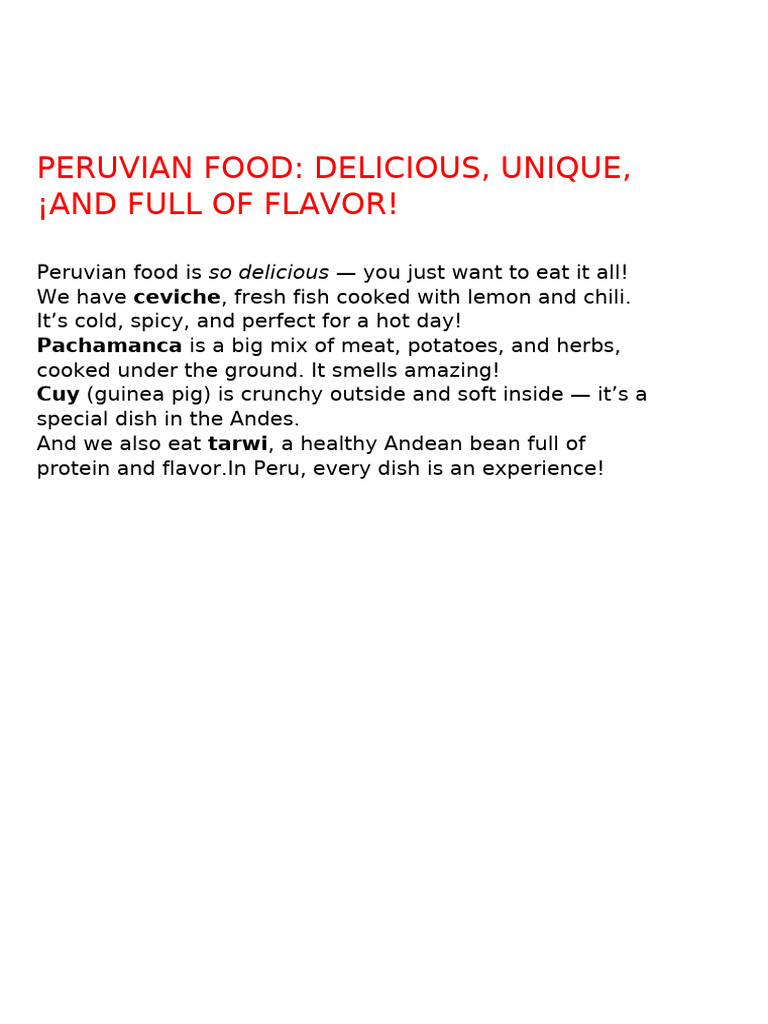Peruvian Celebrations | PDF