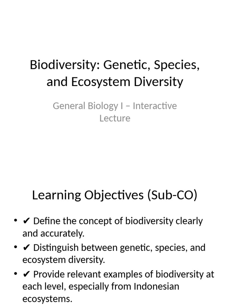 Interactive Biodiversity Lecture | PDF