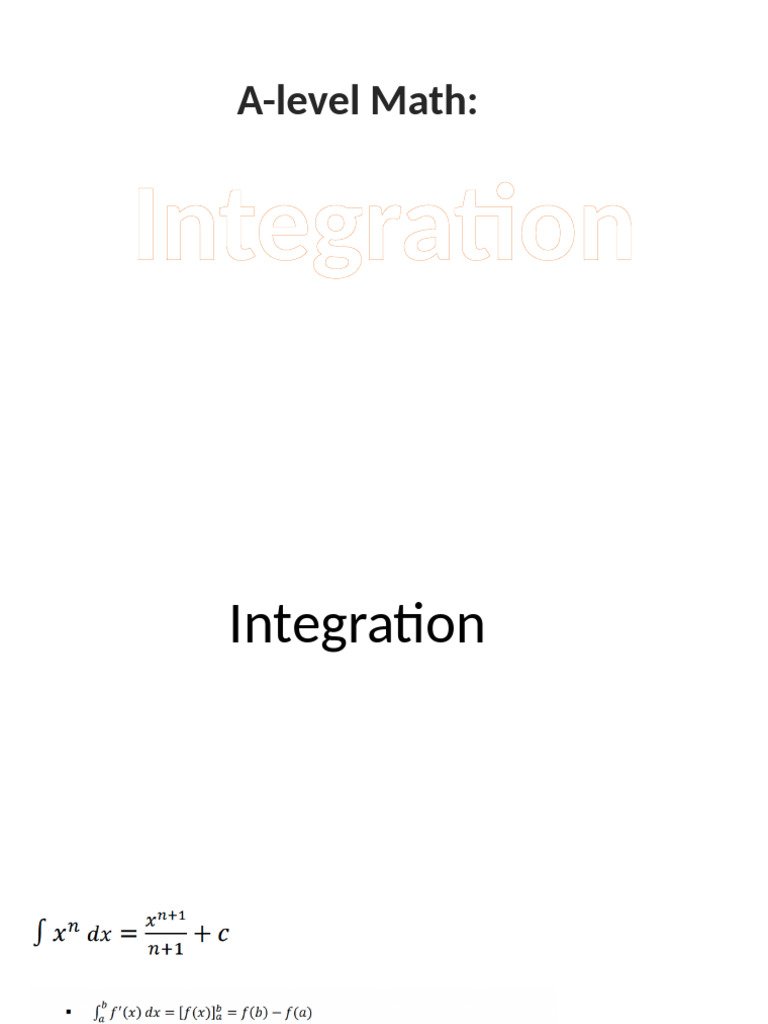 Integration, A-Level Math | PDF