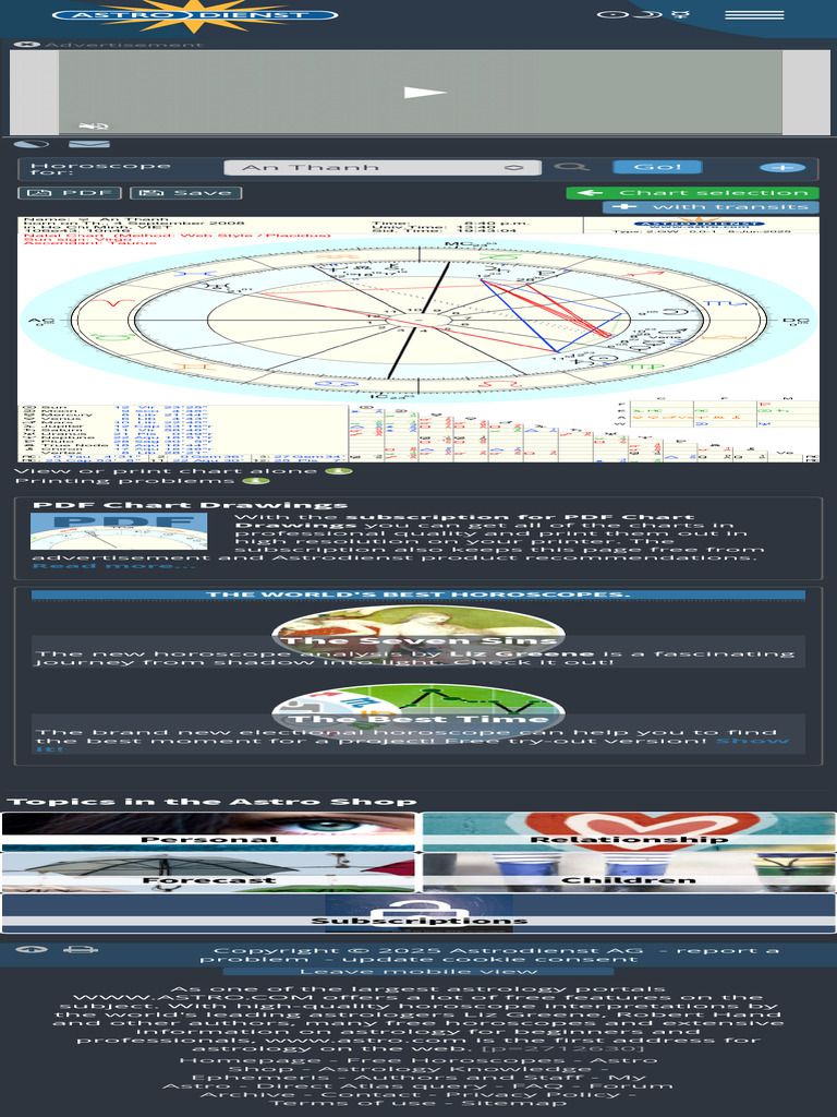 Free Astrology Chart - Astrodienst 5 | PDF