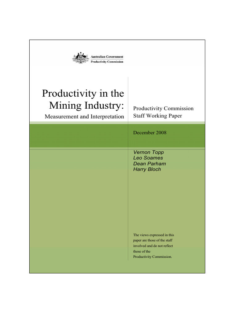 Mining Industry Productivity Analysis | PDF | Mining | Ore