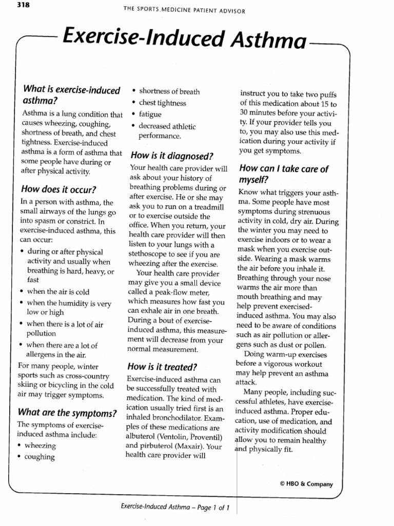 81 - Exercise Asthma | PDF