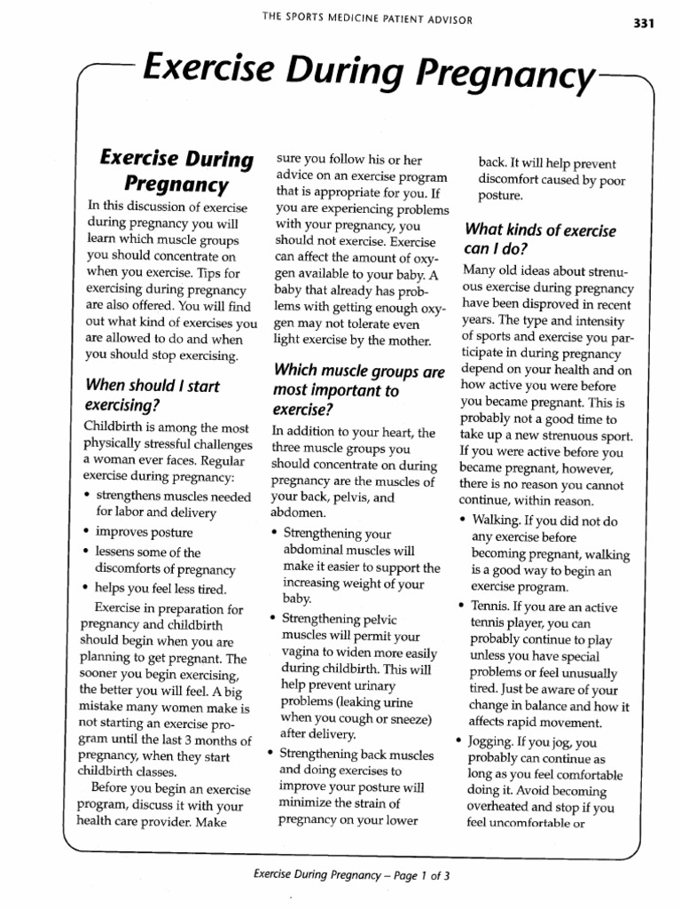 80 - Exercise During Pregnancy | PDF