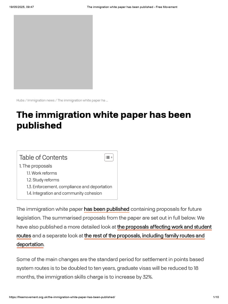 UK Immigration White Paper 2025 Summary | PDF | Immigration | Human ...